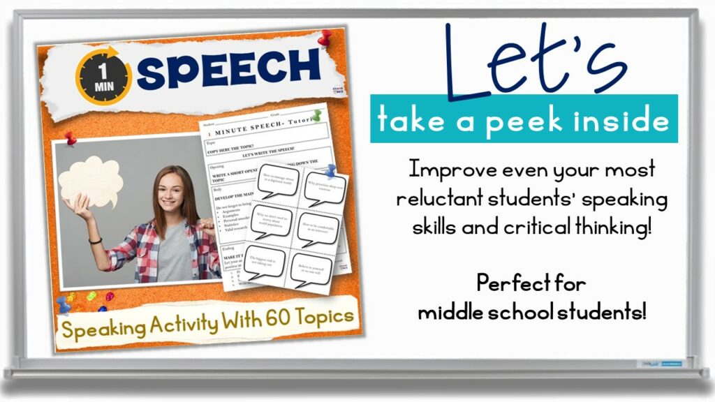 ONE Minute Speech Public Speaking Activity: Tips, Notes, 60 Interesting ...