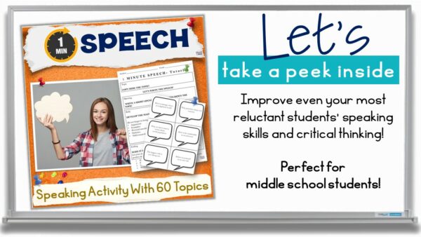 ONE Minute Speech Public Speaking Activity: Tips, Notes, 60 Interesting ...