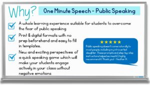 ONE Minute Speech Public Speaking Activity: Tips, Notes, 60 Interesting ...