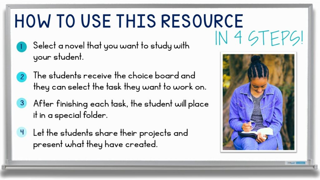 Novel Study Choice Board Middle School - Reading Activities and Novel ...
