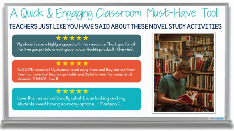 Novel Study Choice Board Middle School - Reading Activities and Novel ...