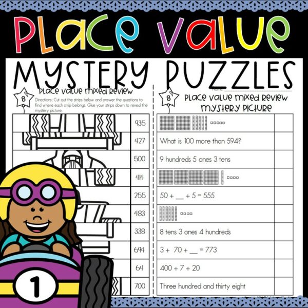 Place Value Mystery Puzzles Activity Place Value Strip Puzzles | Made ...