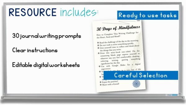 Mindfulness Journal - 30 Days of Inspiring Writing Prompts PRINT ...