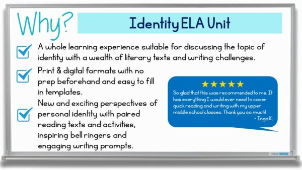 Identity Unit - Bell Ringers, Paired Reading Activities, Writing ...
