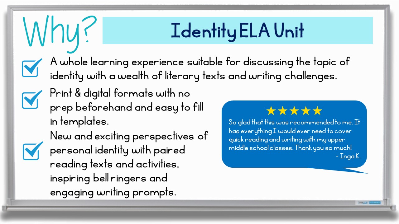 Identity Unit - Bell Ringers, Paired Reading Activities, Writing ...