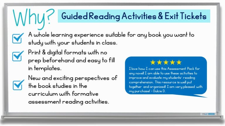 Guided Reading Activities and Exit Tickets Templates for Any Book PRINT ...
