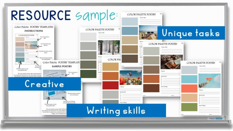 Poetry Writing Paint Chip Lesson - Poem Color Palette Activity PRINT ...