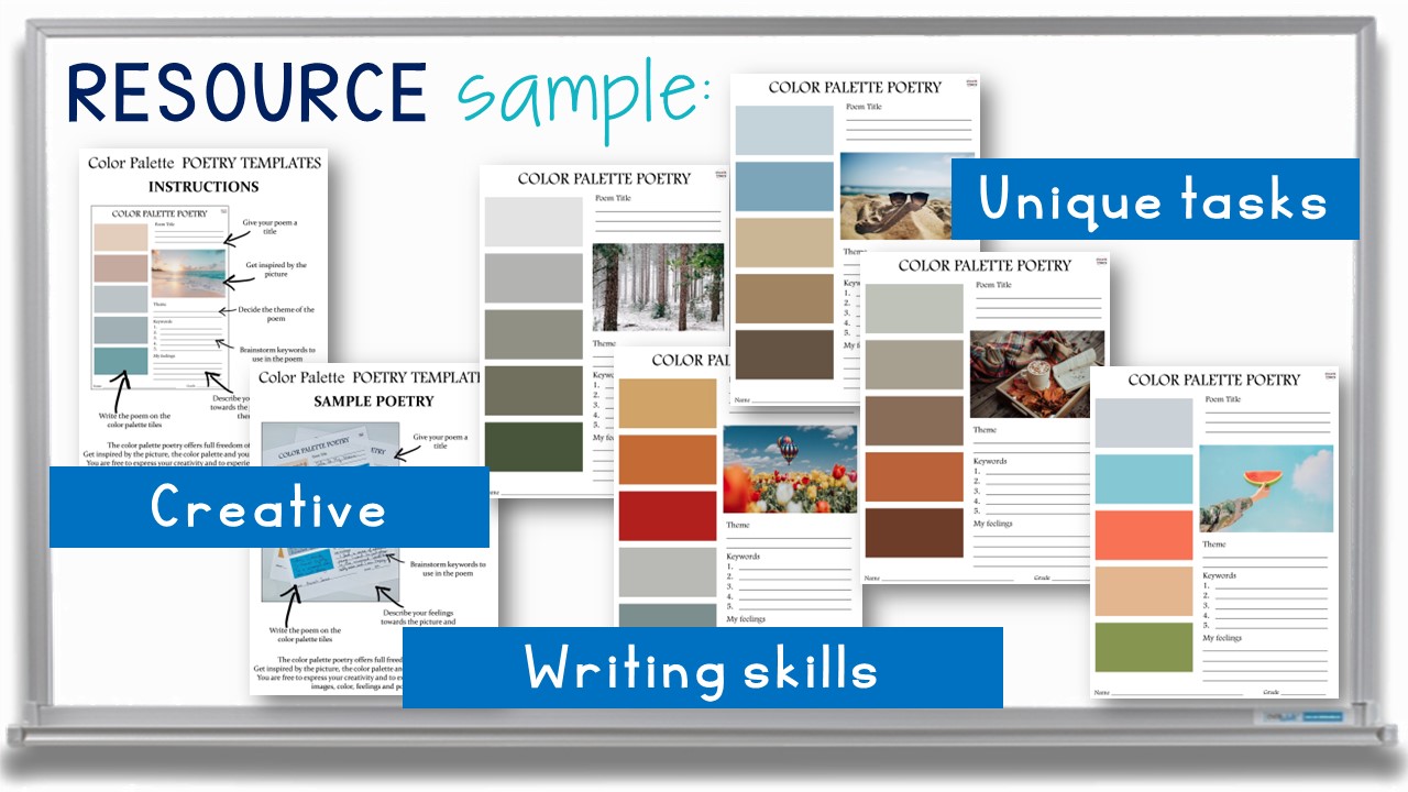 Poetry Writing Paint Chip Lesson - Poem Color Palette Activity PRINT ...