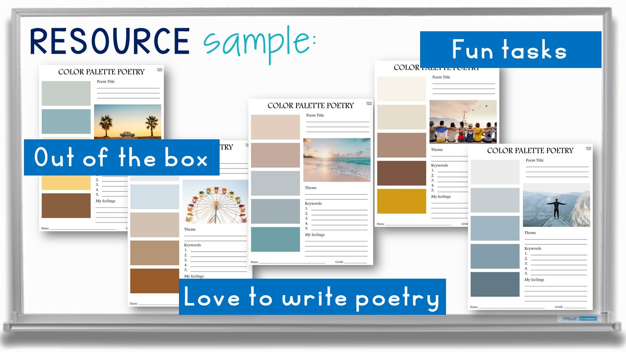 Poetry Writing Paint Chip Lesson - Poem Color Palette Activity PRINT ...