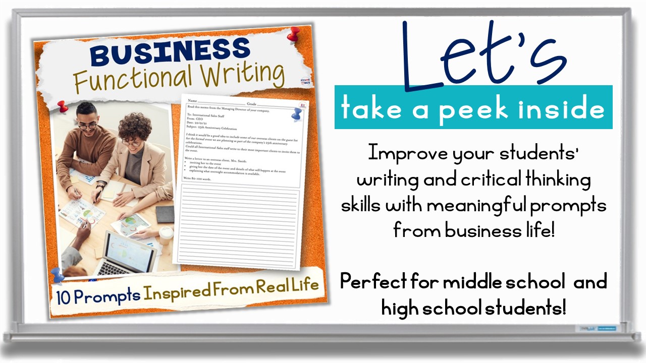 Business Writing Prompts and Real World Functional Tasks PRINT-DIGITAL ...