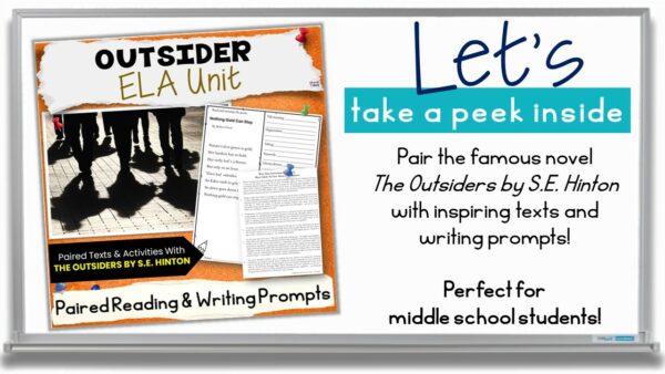 Outsider Unit - Paired Reading, Writing Prompts - The Outsiders by S.E ...