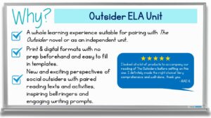 Outsider Unit - Paired Reading, Writing Prompts - The Outsiders by S.E ...