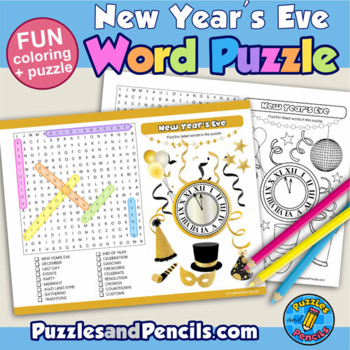 Christmas Songs Word Search Puzzle Activity Page with Coloring ...