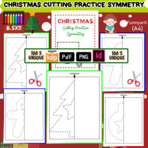 Christmas Cutting Practice Symmetry Preschool scissor activities for ...