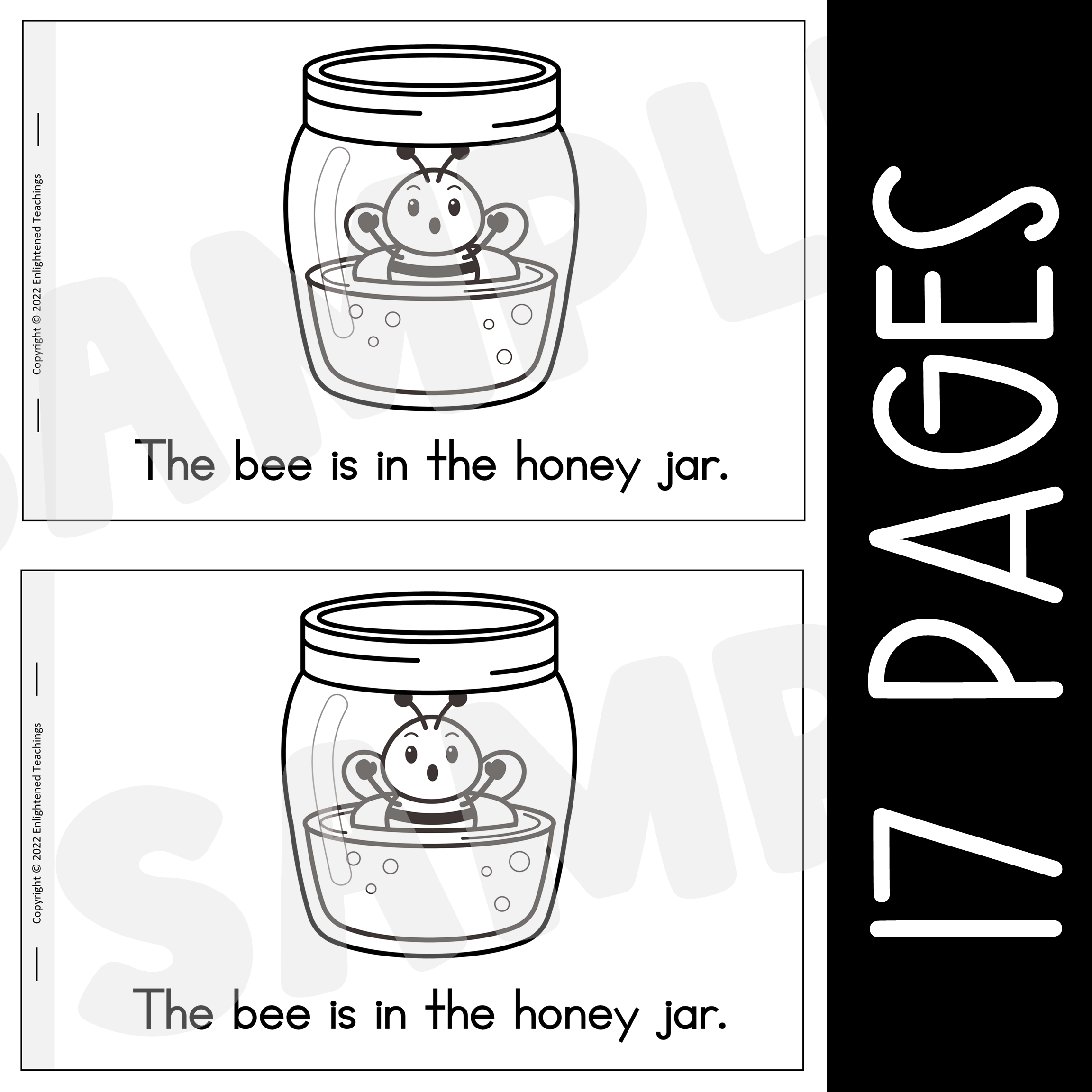 Spring Prepositions Emergent Reader Reference Guide Bee and Honey Jar ...