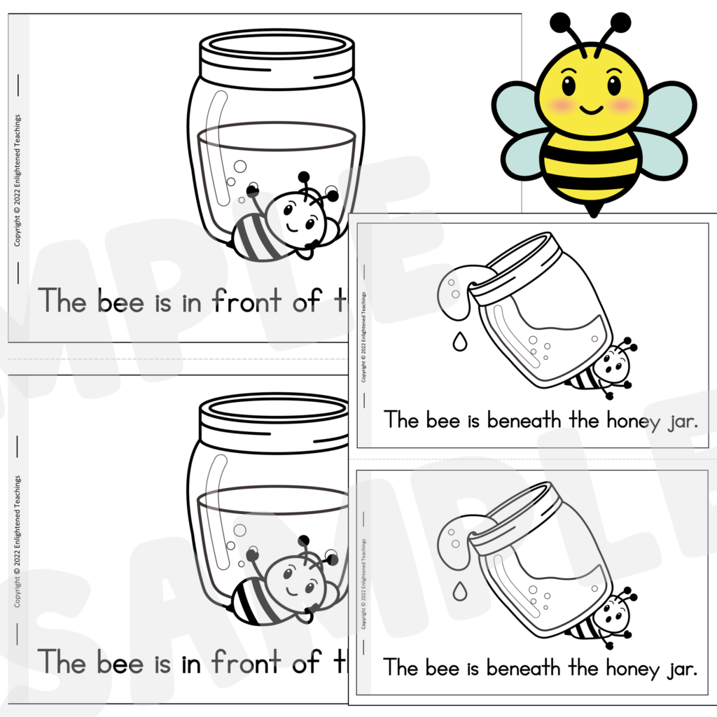 Spring Prepositions Emergent Reader Reference Guide Bee and Honey Jar ...