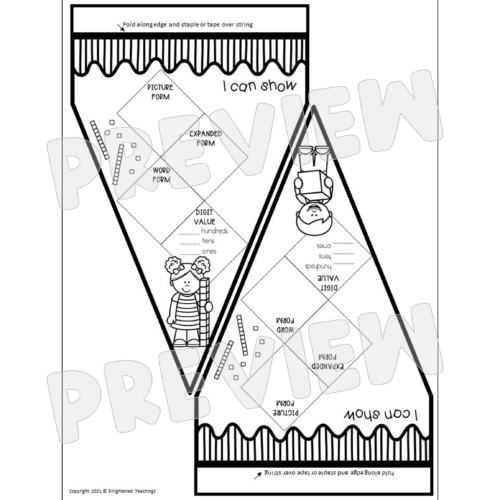 2 and 3 Digit Number Place Value Pennants Bunting Activity | Made By ...