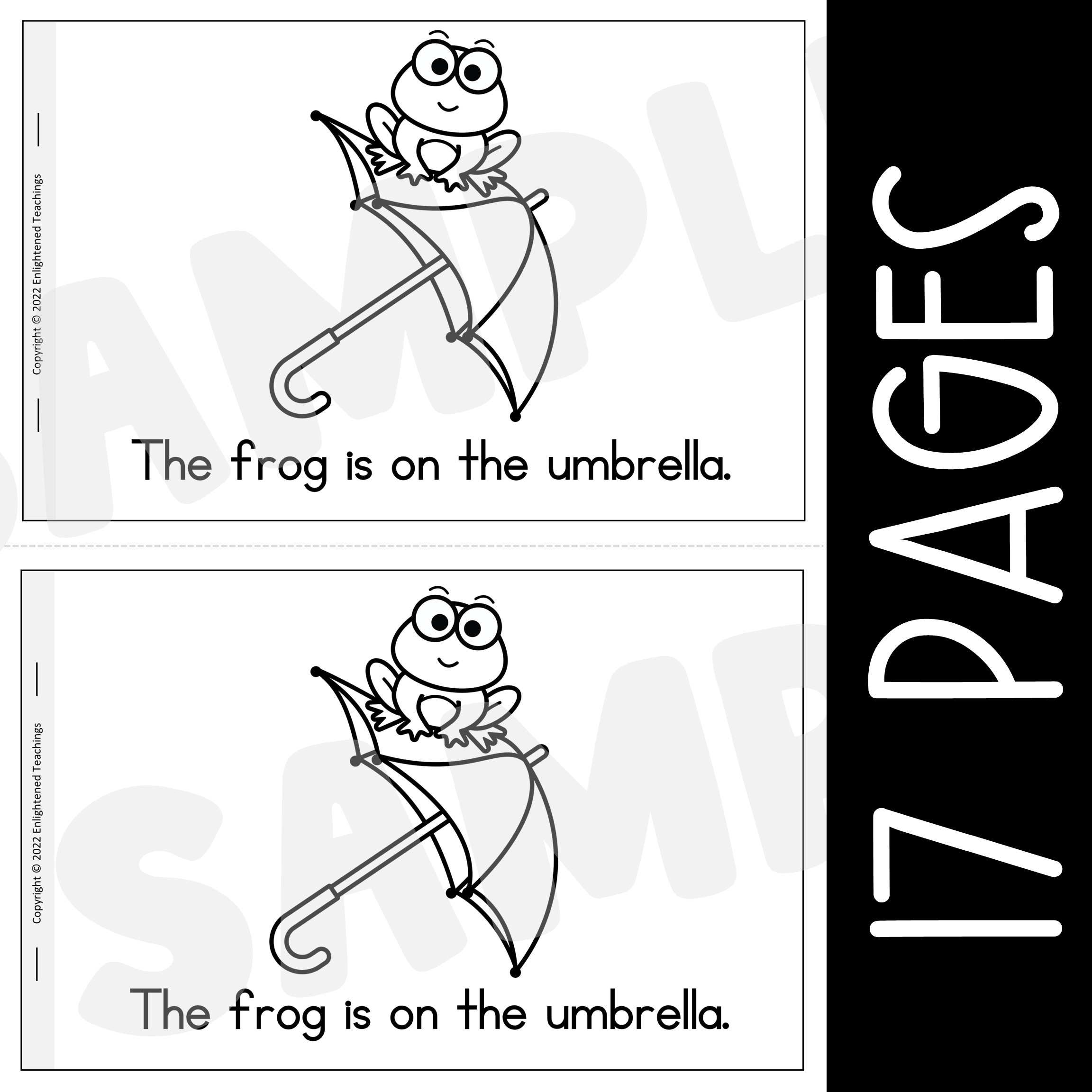 Spring Prepositions Emergent Reader Reference Guide Frog and Umbrella ...