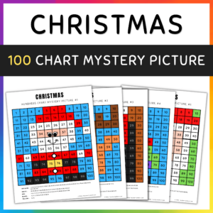 Christmas Math, Hundreds Chart Mystery Picture, Color By Number | Made ...