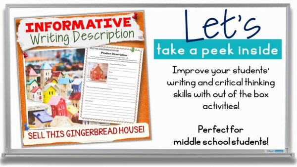 Christmas Writing Activities - Sell This Gingerbread House - Product ...