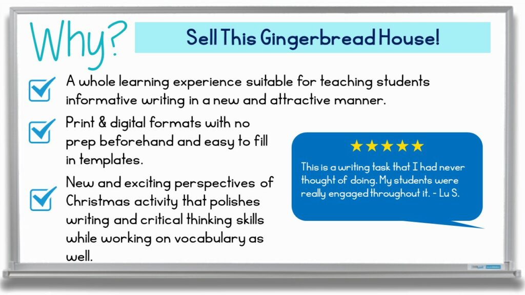 Christmas Writing Activities - Sell This Gingerbread House - Product ...