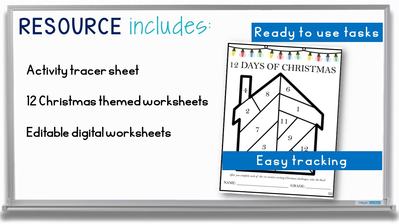 12 Days of Christmas Writing Prompts - Elementary Warm-Up Activities ...