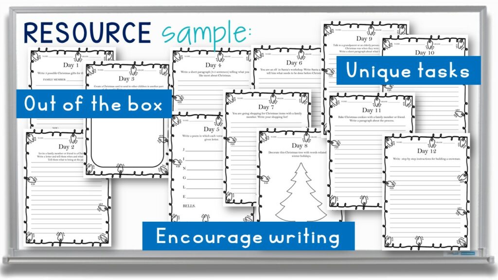 12 Days of Christmas Writing Prompts - Elementary Warm-Up Activities ...