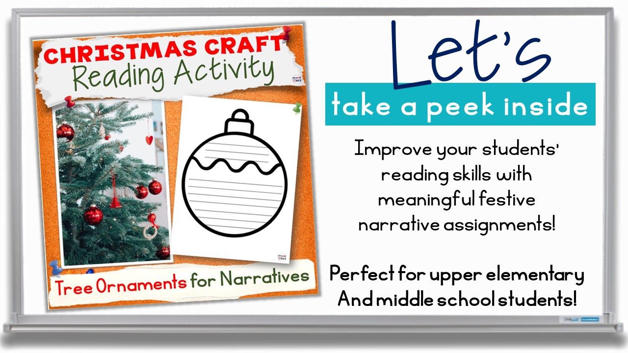 Christmas Craft Reading Activity - Tree Ornaments for Any Novel or ...