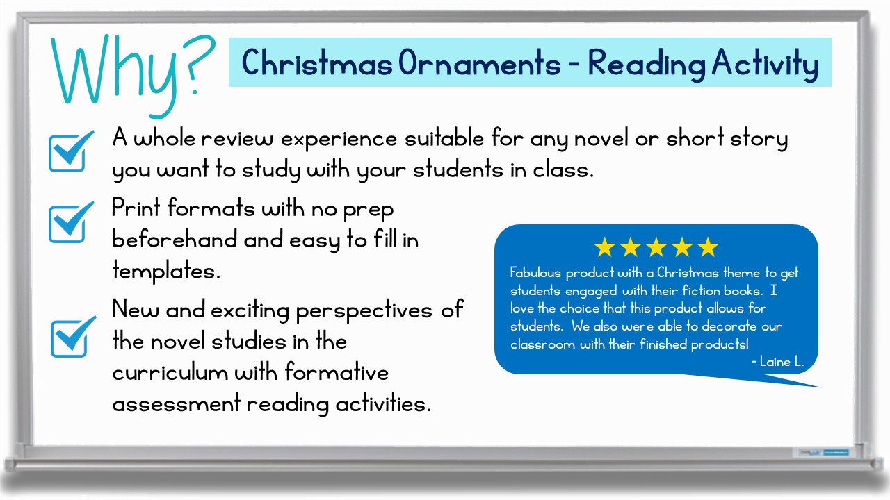 Christmas Craft Reading Activity - Tree Ornaments for Any Novel or ...