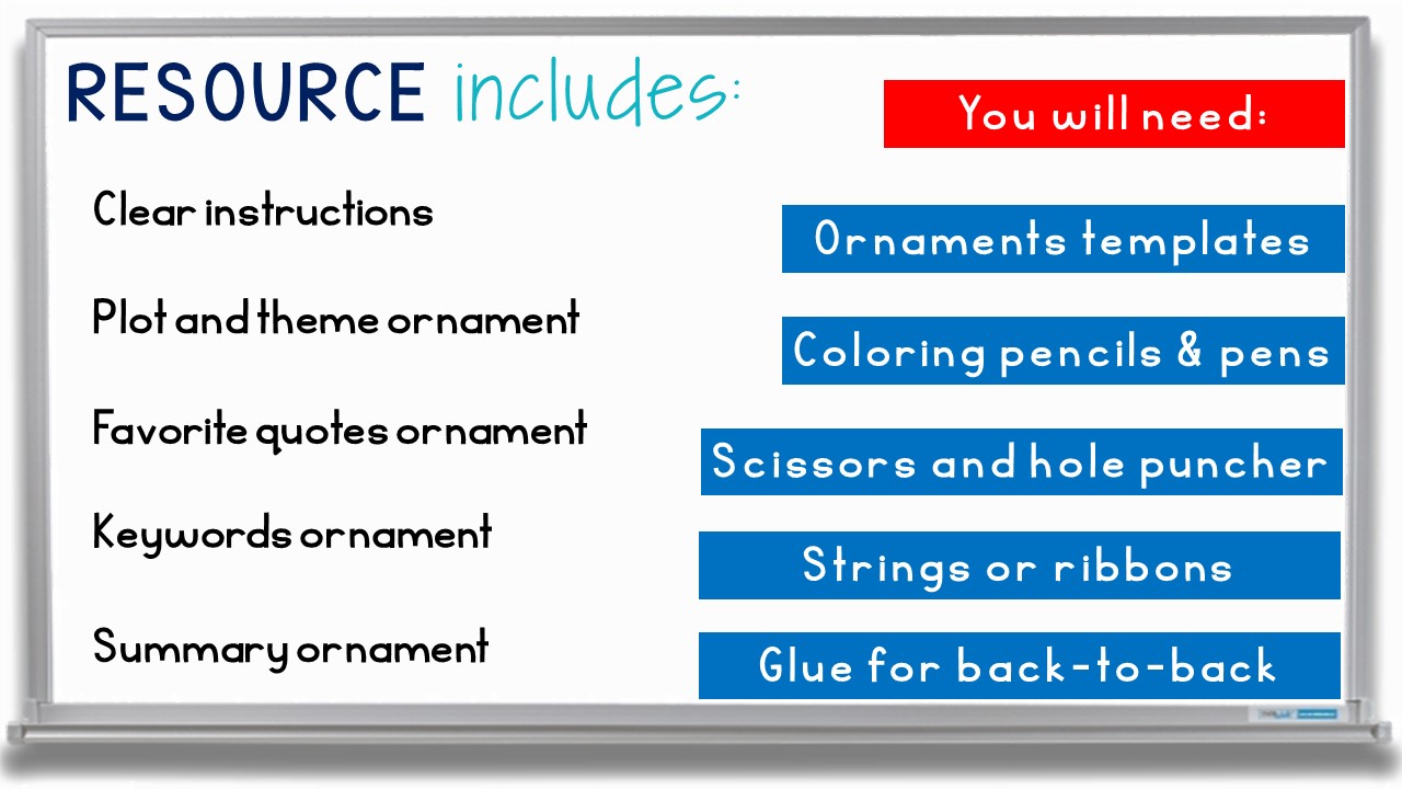 Christmas Craft Reading Activity - Tree Ornaments for Any Novel or ...