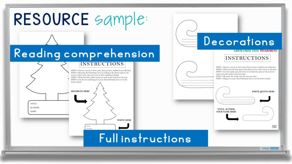 Christmas Craft Reading Activity - Tree Ornaments for Any Novel or ...