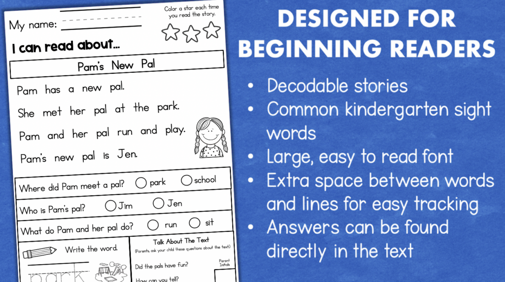 Kindergarten Reading Comprehension Decodable Passages | Made By Teachers