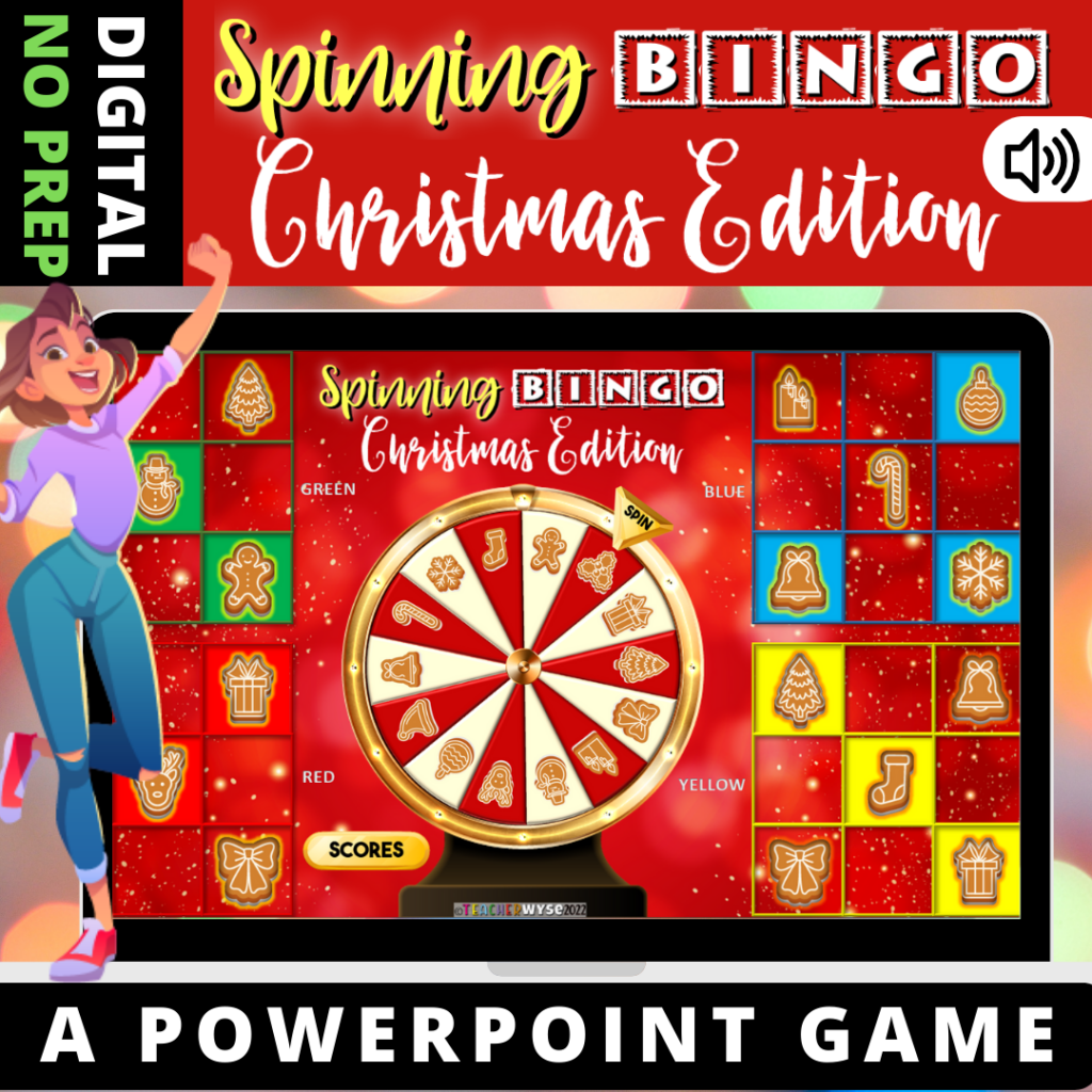 Spinning Bingo Christmas Edition An Interactive PowerPoint No Prep Game ...