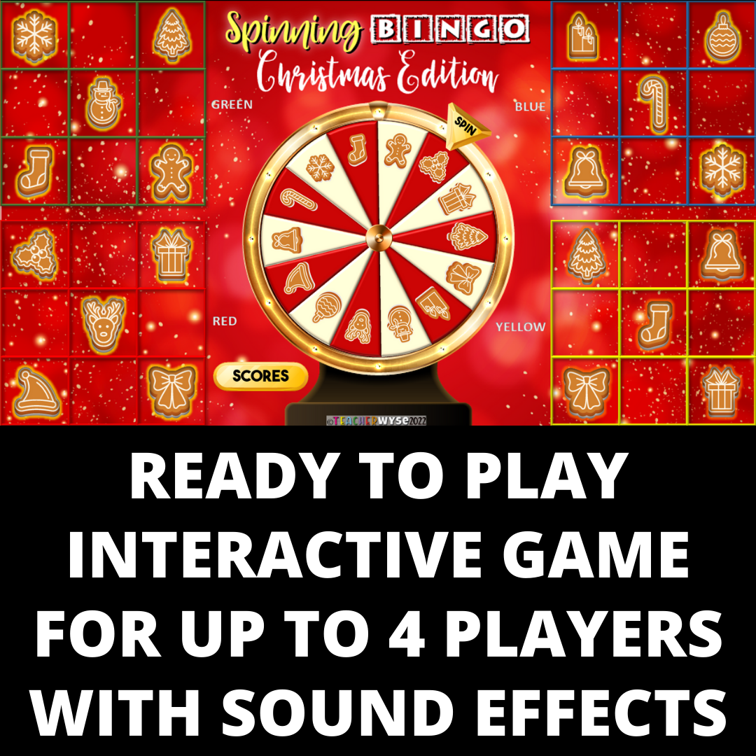 Spinning Bingo Christmas Edition An Interactive PowerPoint No Prep Game ...