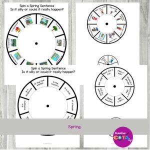 Writing Center or Handwriting Activity Spin a Sentence or Story | Made ...