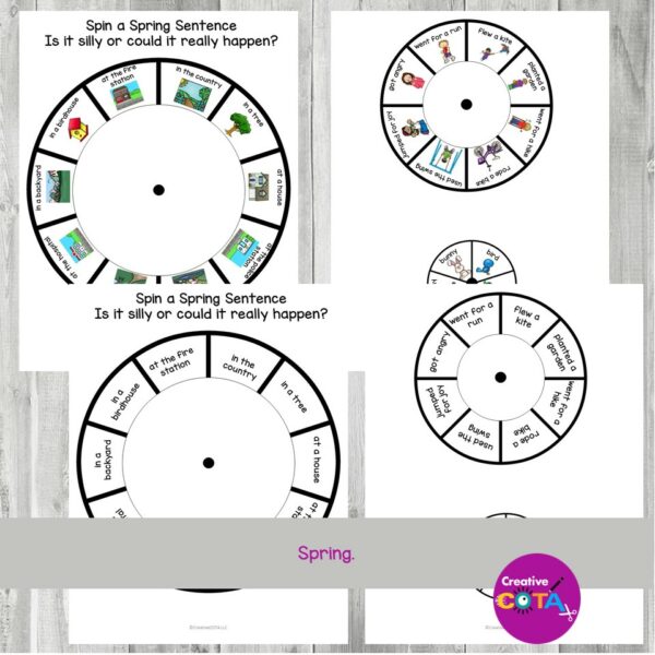 Writing Center or Handwriting Activity Spin a Sentence or Story | Made ...