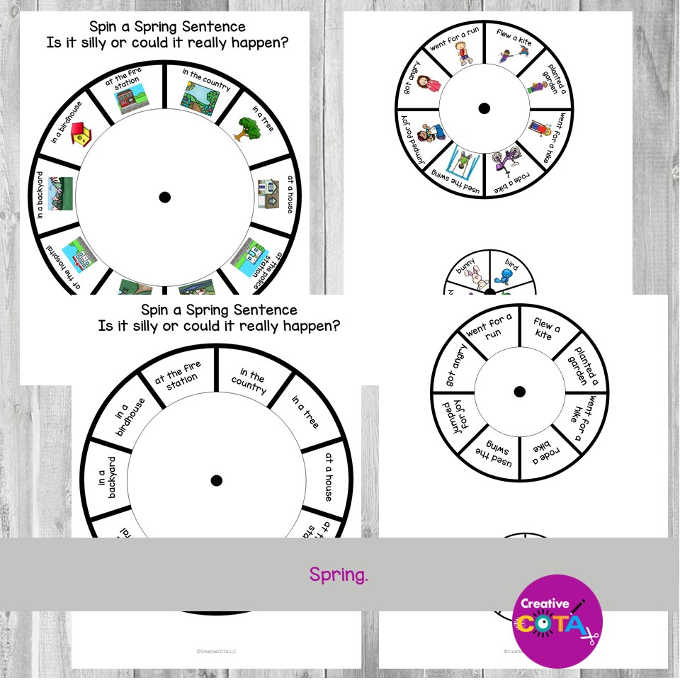 Writing Center or Handwriting Activity Spin a Sentence or Story | Made ...