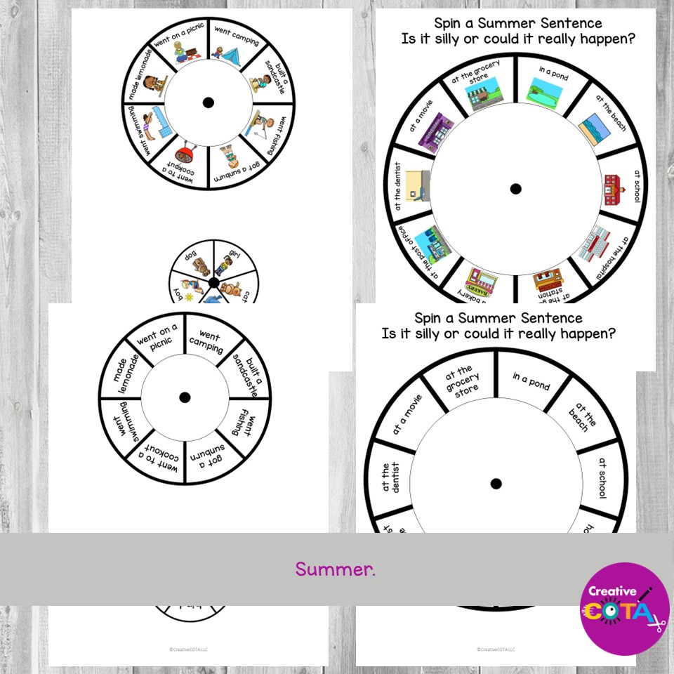 Writing Center or Handwriting Activity Spin a Sentence or Story | Made ...