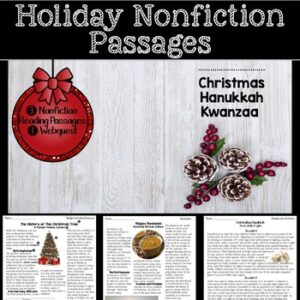 Nonfiction Holiday Reading Passages (Christmas, Kwanzaa, Hanukkah ...