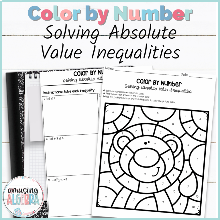 Solving Absolute Value Inequalities Coloring Activity - Made By Teachers