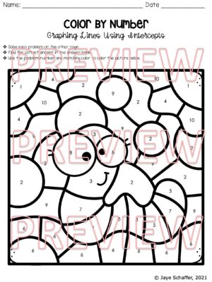 Finding X and Y Intercepts of Lines Coloring Activity | Made By Teachers