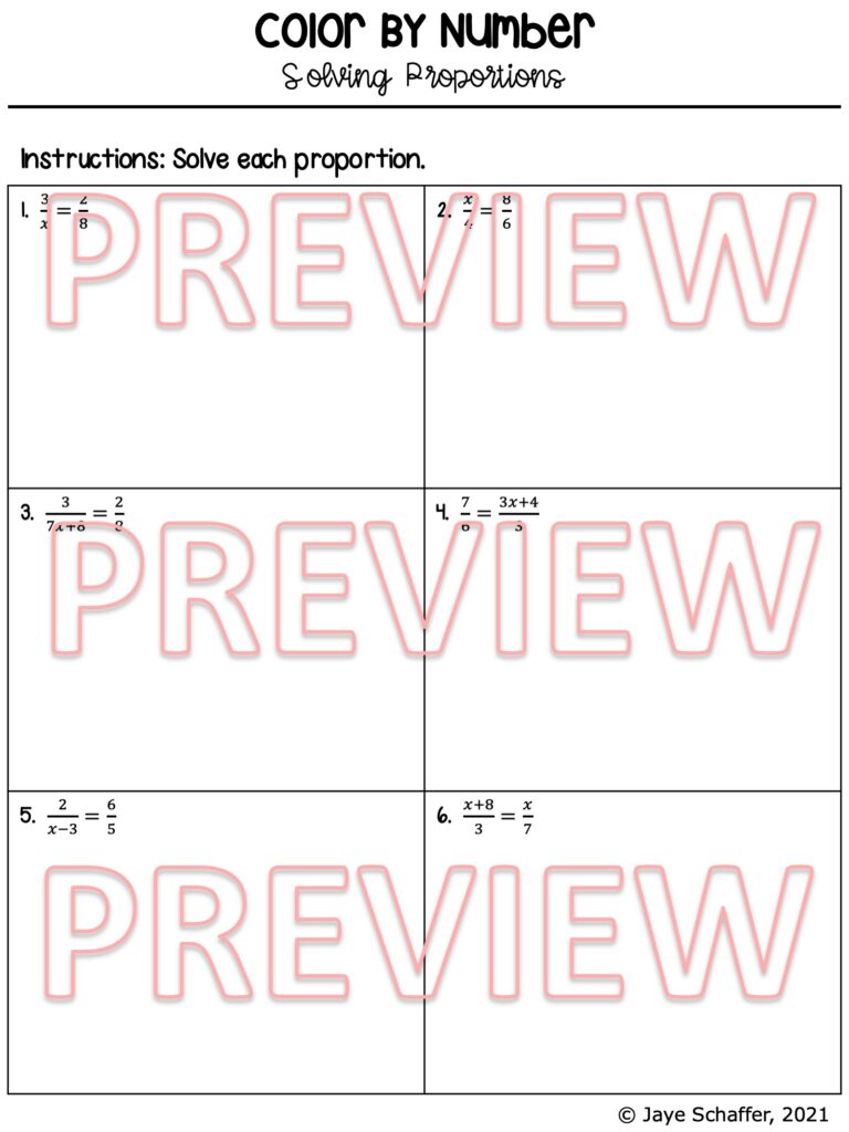 Solving Proportions Coloring Activity | Made By Teachers