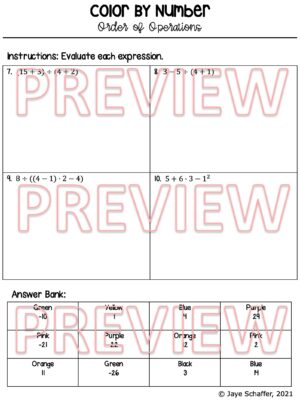 Order of Operations Coloring Activity | Made By Teachers