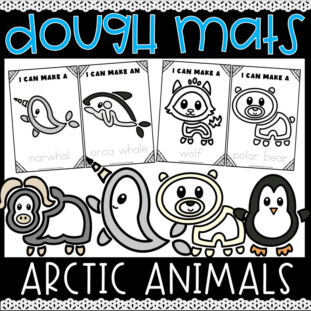 Arctic Animal Play Dough Mats Fine Motor Skills, Arctic Animal ...