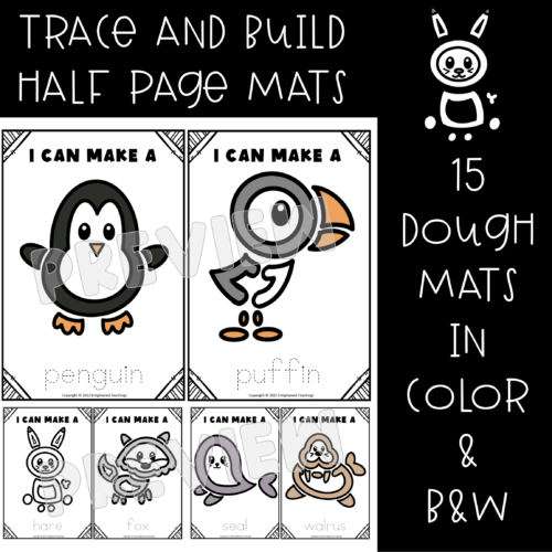 Arctic Animal Play Dough Mats Fine Motor Skills, Arctic Animal ...