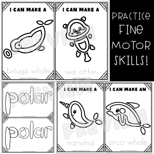 Arctic Animal Play Dough Mats Fine Motor Skills, Arctic Animal ...