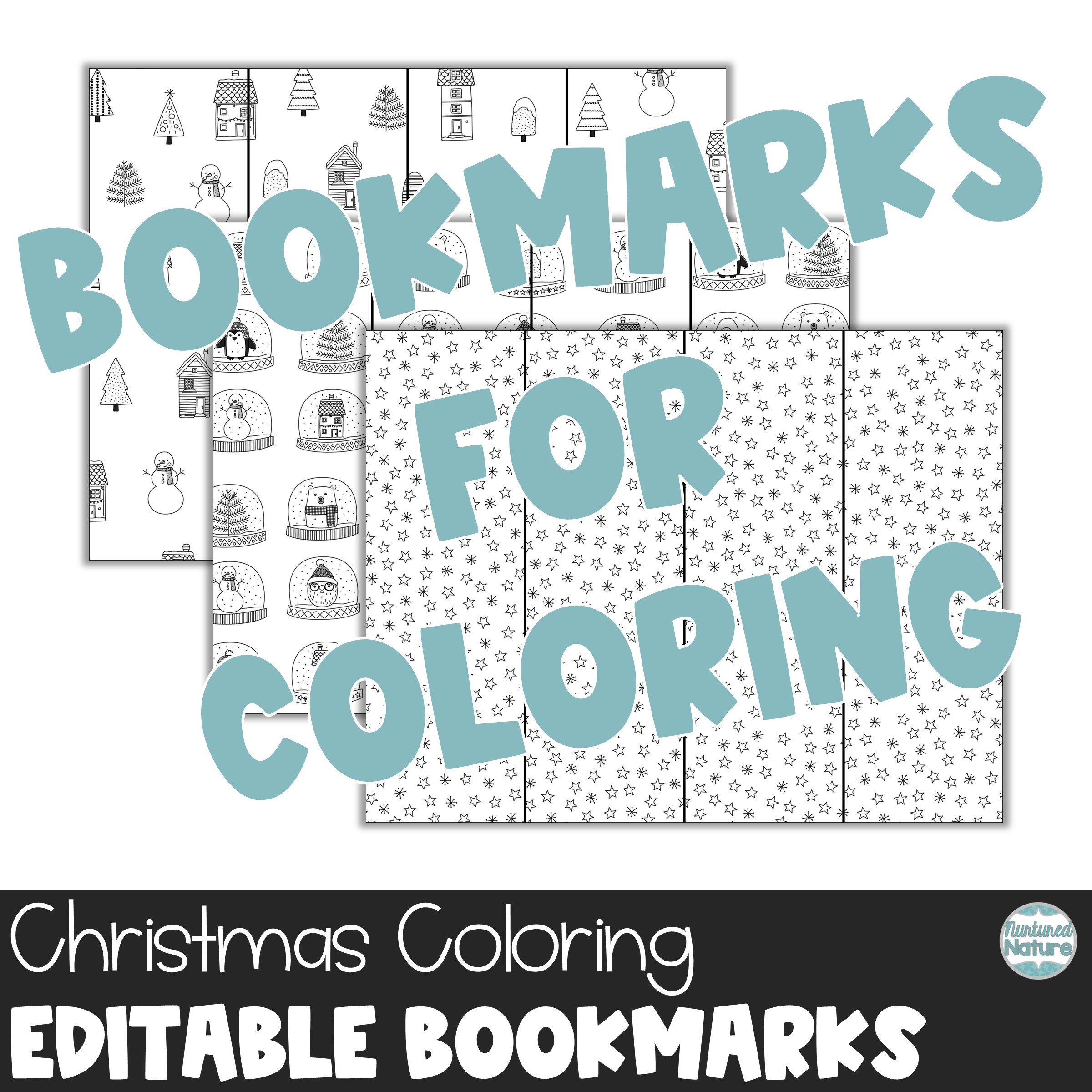 Editable Bookmarks - Christmas Coloring Sheets for Student Gifts | Made ...