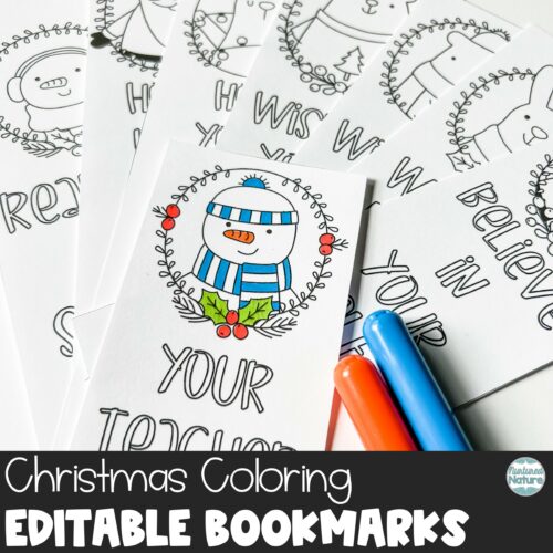 Editable Bookmarks - Christmas Coloring Sheets for Student Gifts | Made ...