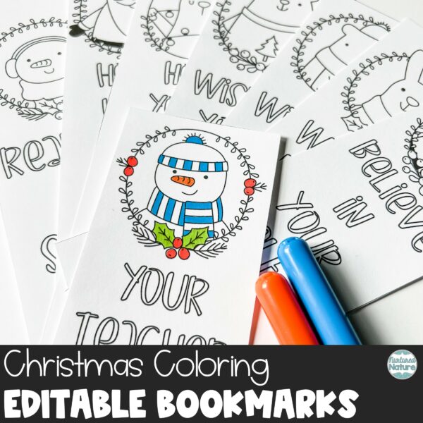 Editable Bookmarks - Christmas Coloring Sheets for Student Gifts | Made ...