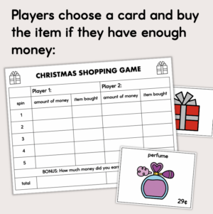 Counting Coins Christmas Shopping Money Game - Made By Teachers